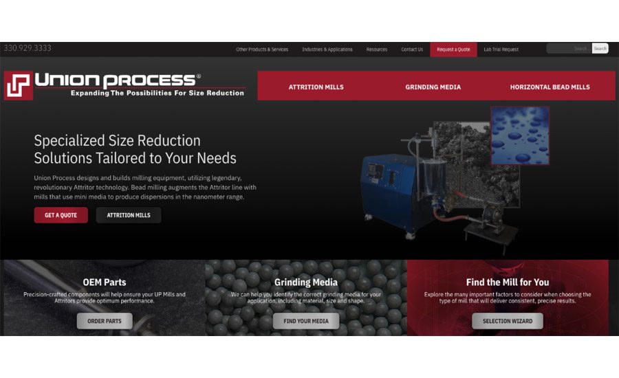 Union Process Launches New Website | 2021-03-30 | PCI Magazine